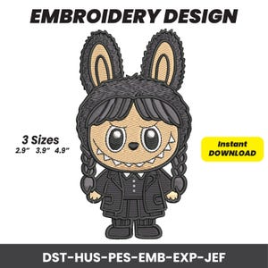 Wednesday Labubu Pattern - Etsy UK