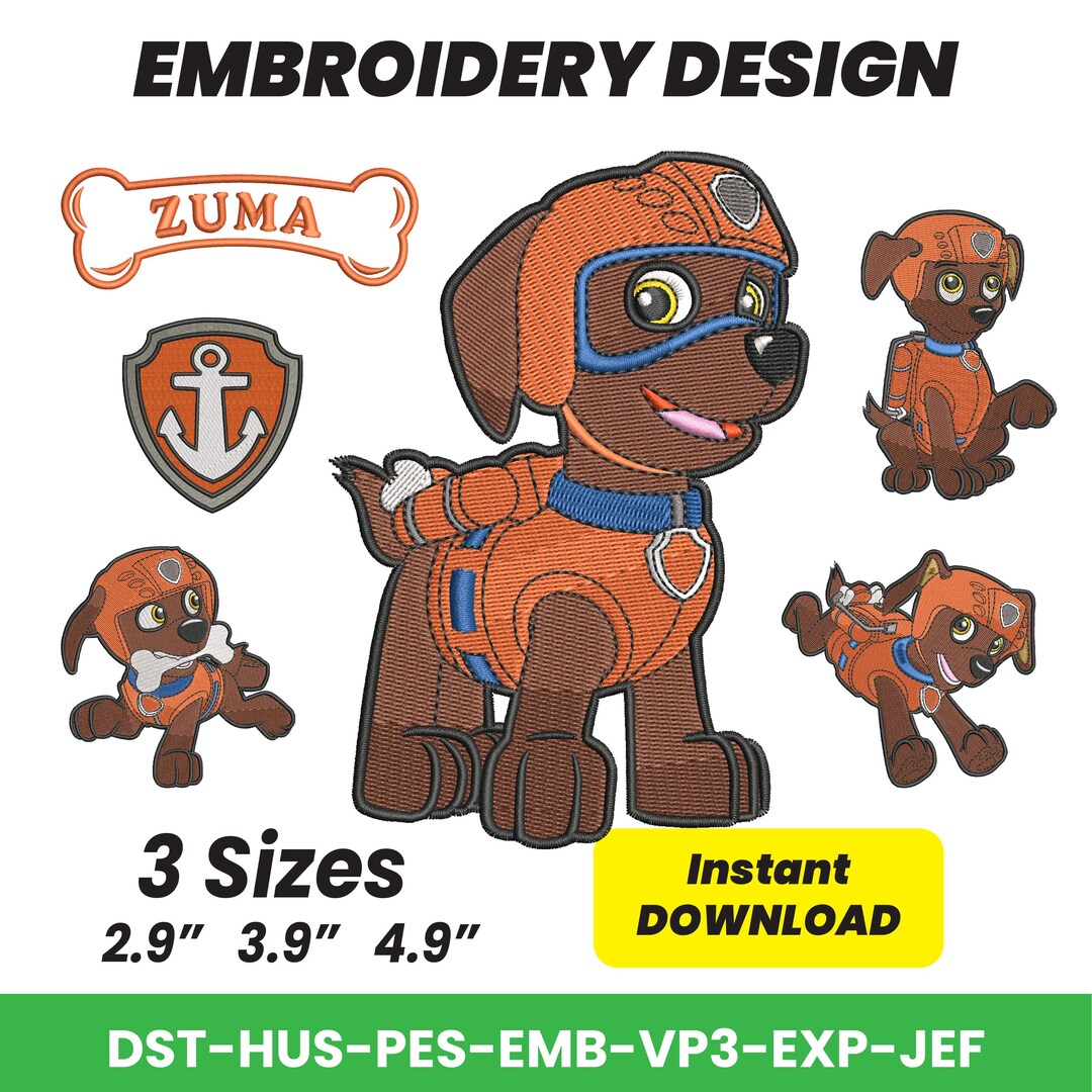 Dog Paw Cartoon Embroidery Design, Dog Bundle Embroidery Pattern ...
