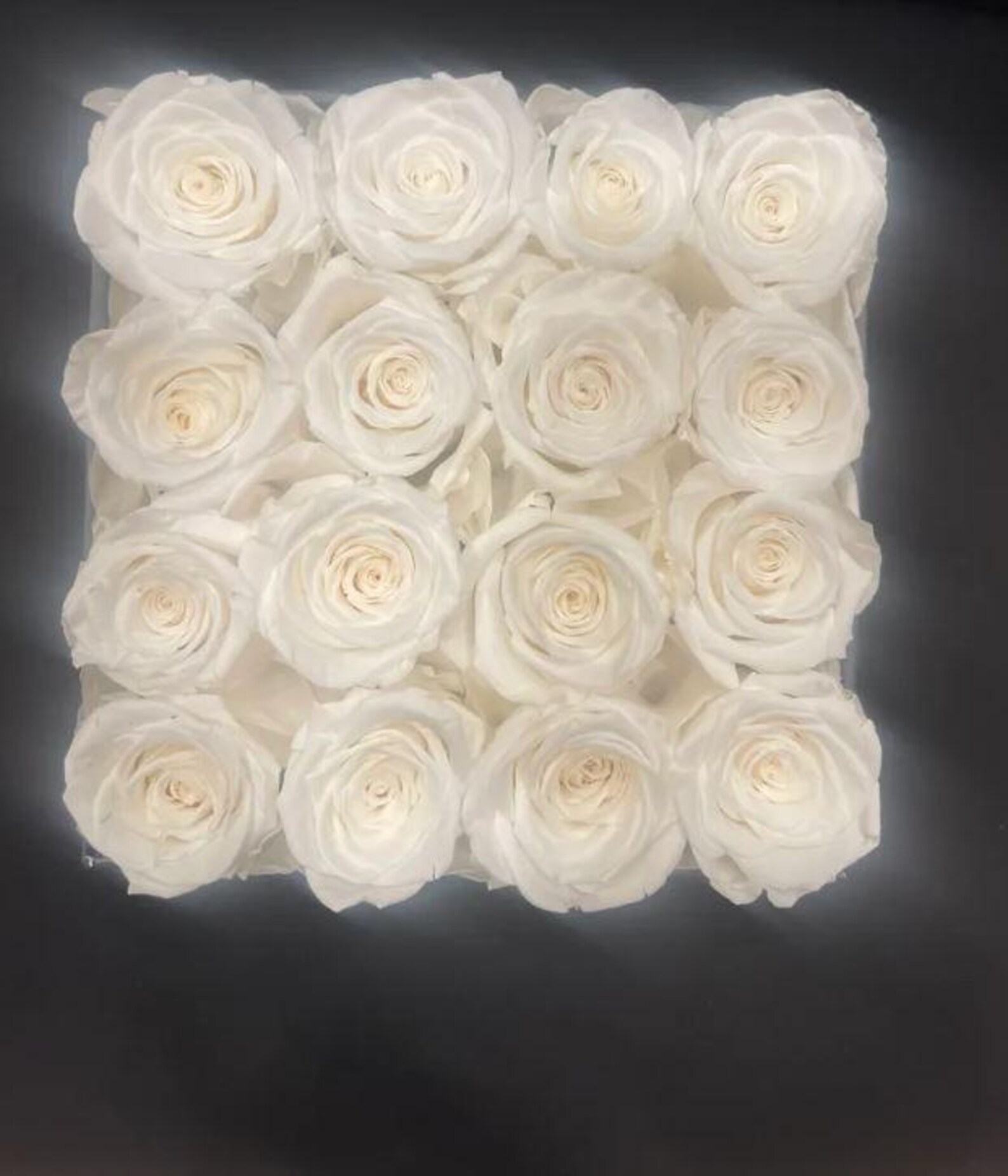 Preserved Rose Box: Black Acrylic Display - 16 Roses - Etsy