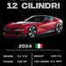 Ferrari 12 Cilindri Poster Print, Boys/mens Room Decor, Home, Office ...