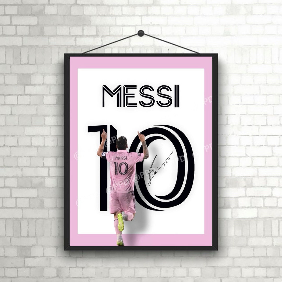Lionel Messi Football Print at Inter Miami Gift, Present, Birthday ...