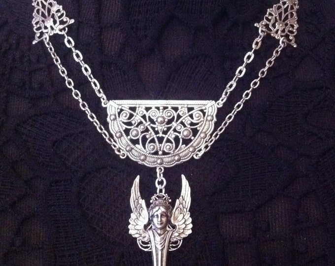 Old World Angel Necklace Steampunk Style Renaissance Victorian Jewelry ...