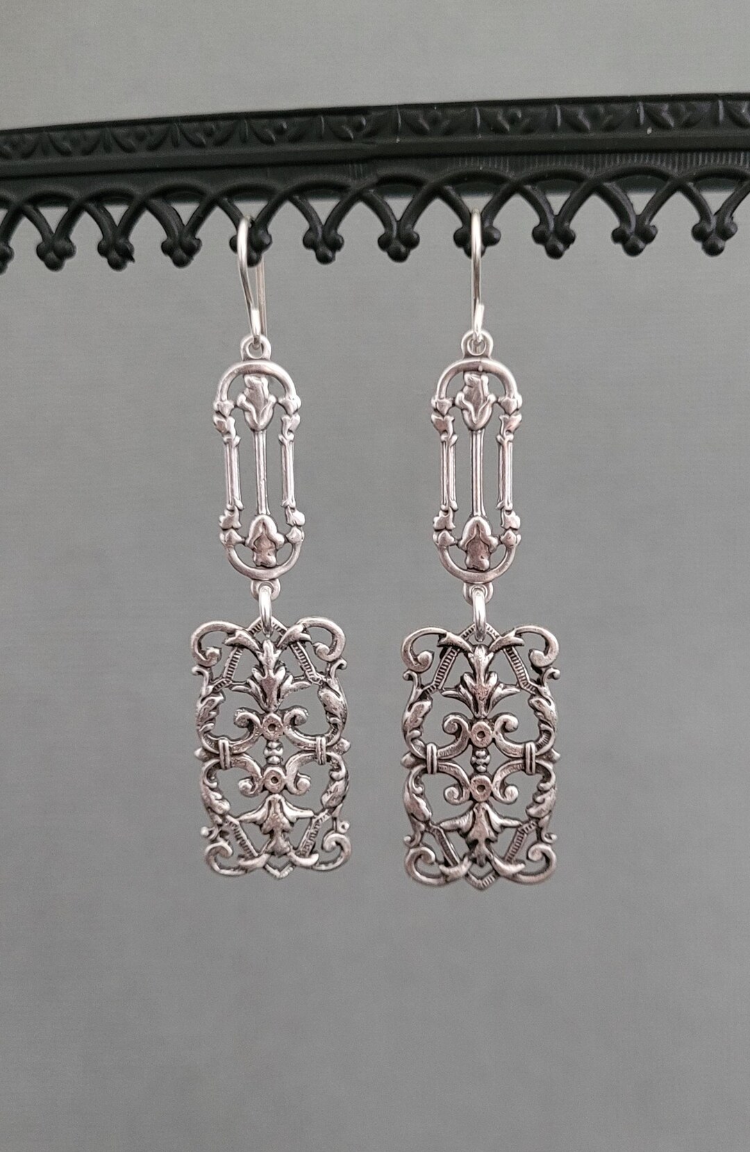 Silver Italian Renaissance Era Earrings Royalcore Jewelry Filigree ...