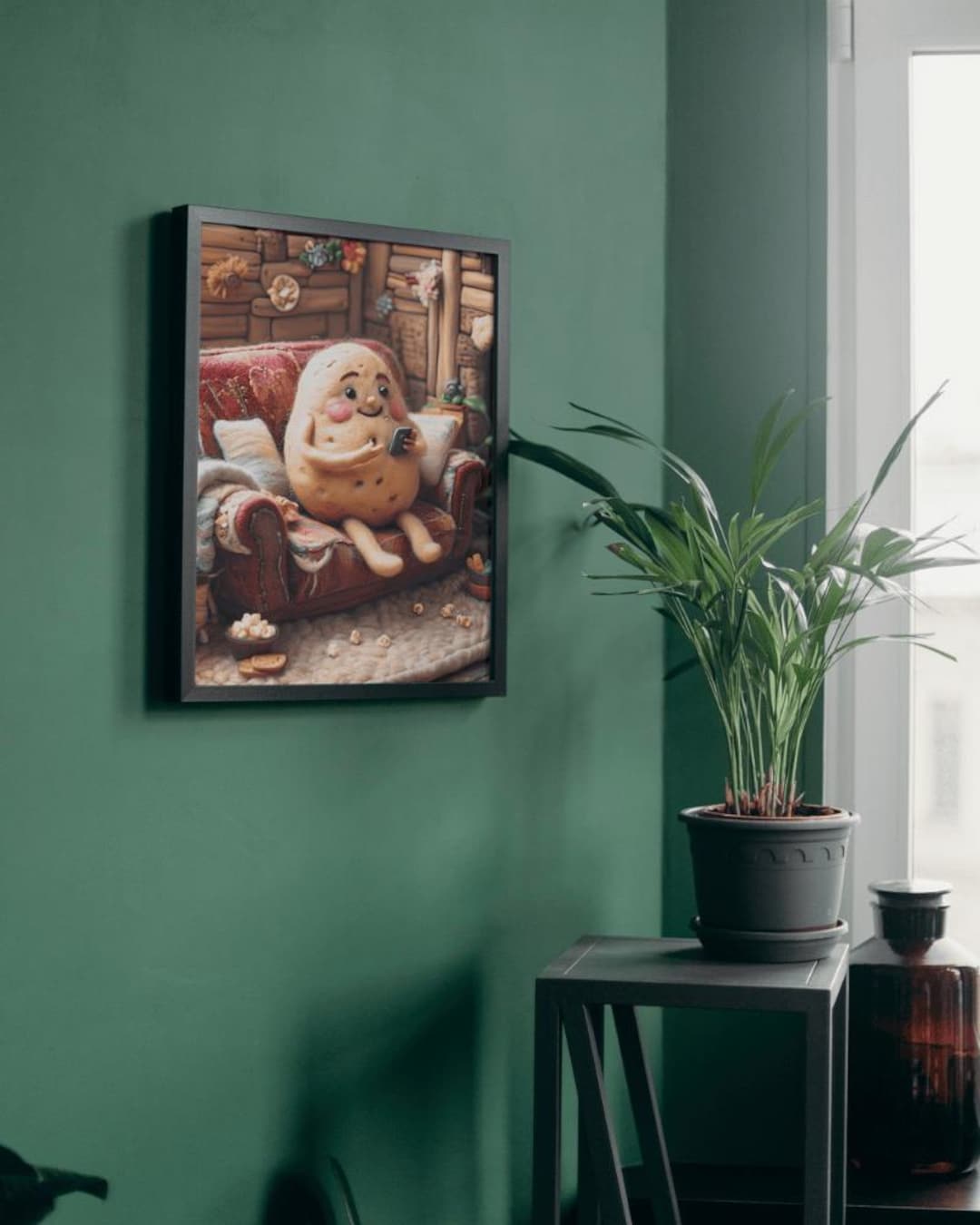 Funny Couch Potato Wall Art – Digital Download of Potato With a Cell ...