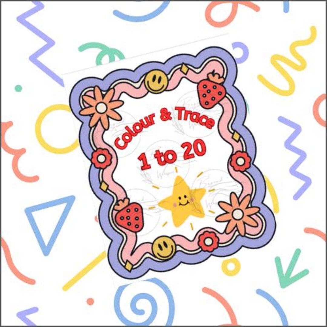 Colorea y traza los números del 1 al 20. Libro de colorear educativo y ...