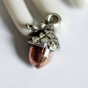 Tiny Copper and Sterling Silver Acorn Pendant Handmade IN USA Unisex ...