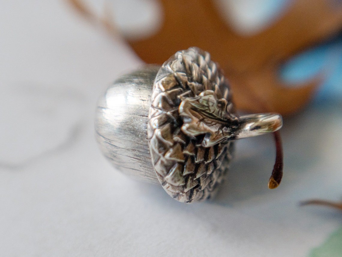 Handmade Sterling Silver Acorn Pendant Large Silver Acorn - Etsy