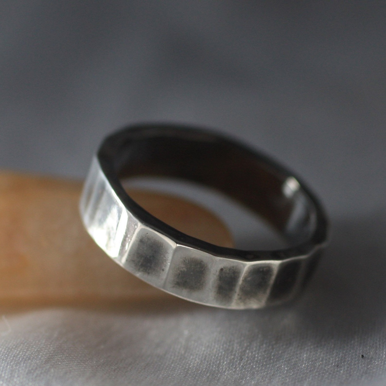 Heavy Hand Forged Sterling Silver Ring Unisex Rustic Metalwork | Etsy