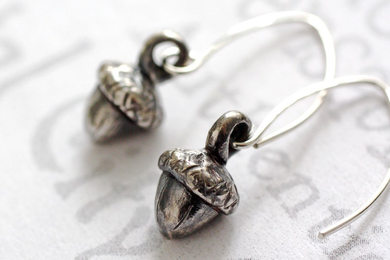 Sterling Silver Miniature Acorn Earrings Tiny Silver Acorn - Etsy