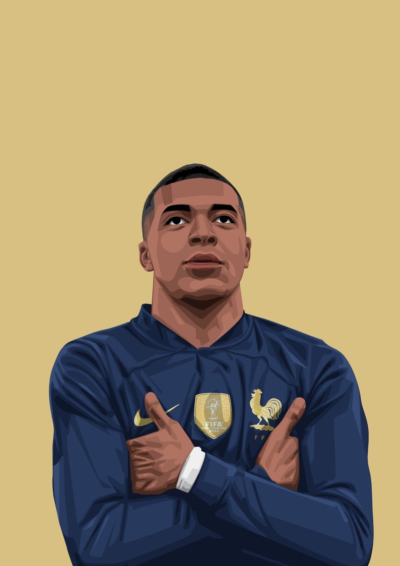 Kylian Mbappe Poster Print, Digital Download, Soccer Player Wall Art ...