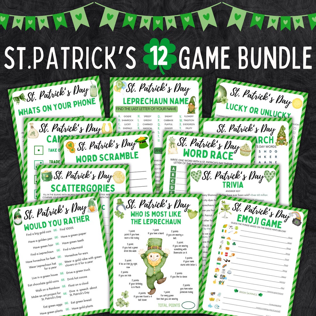 St Patricks Day Games | St Patricks Games Bundle | St Patricks Day ...