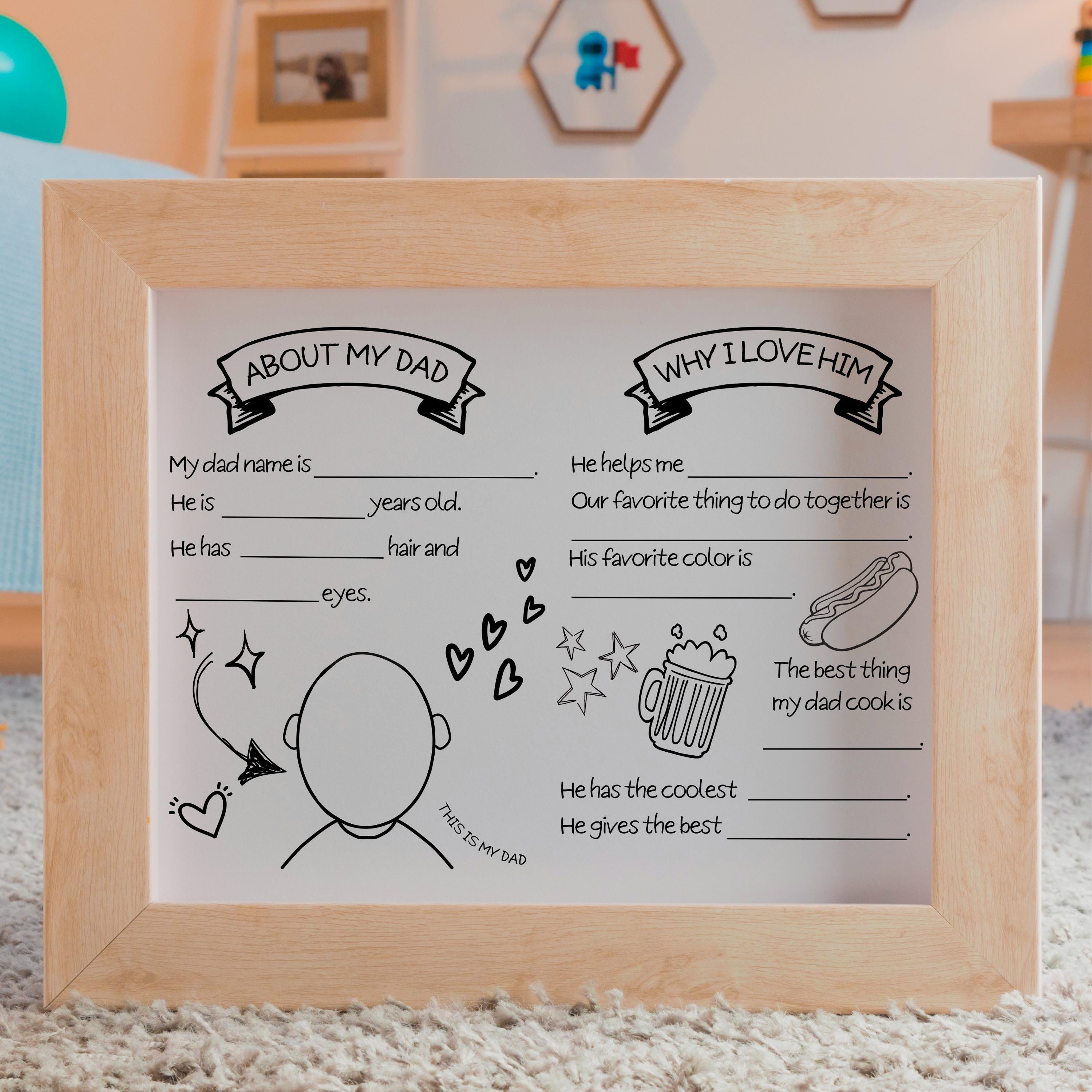 All About My Dad Printable, Fathers Day Gift From Kids Interview, Dad ...