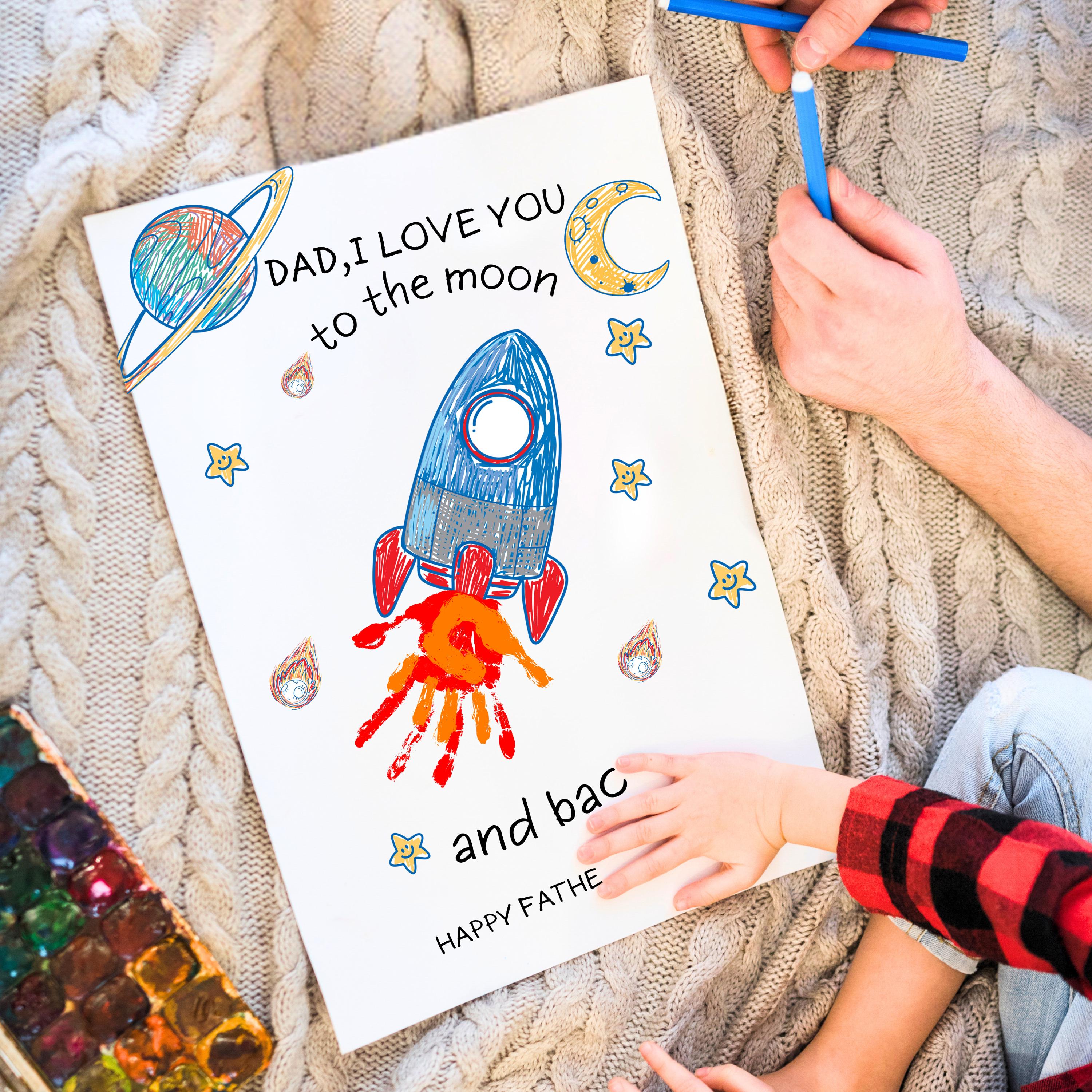 Fathers Day Handprint Art Craft, PRINTABLE | Gift for Dad From Kids ...