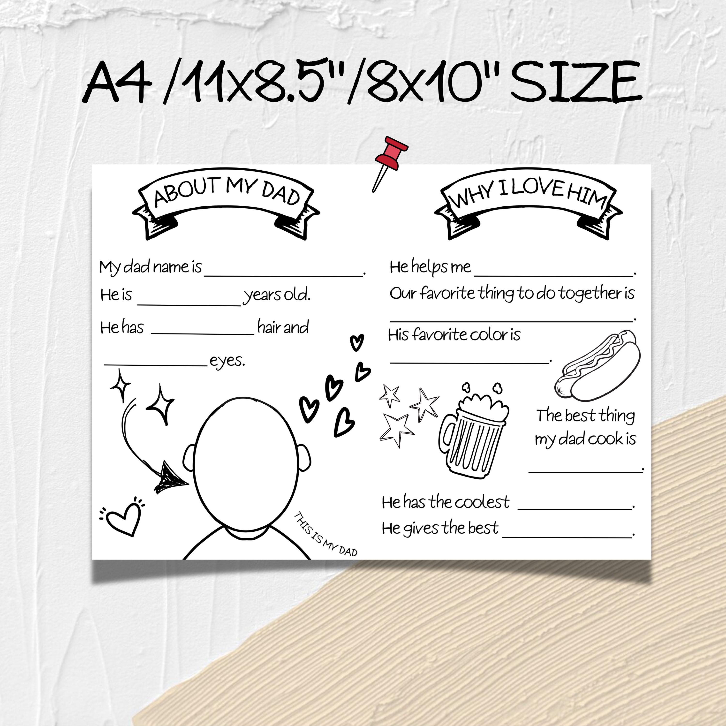 All About My Dad Printable, Fathers Day Gift From Kids Interview, Dad ...