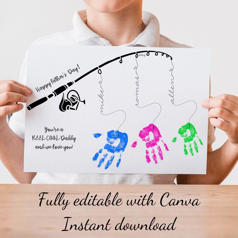 Father's Day Handprint Craft | Gift for Dad | Father's Day Craft ...