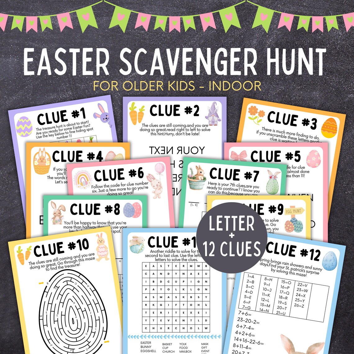Easter Scavenger Hunt for Teens Easter Egg Hunt Clues Older Kids Easter ...