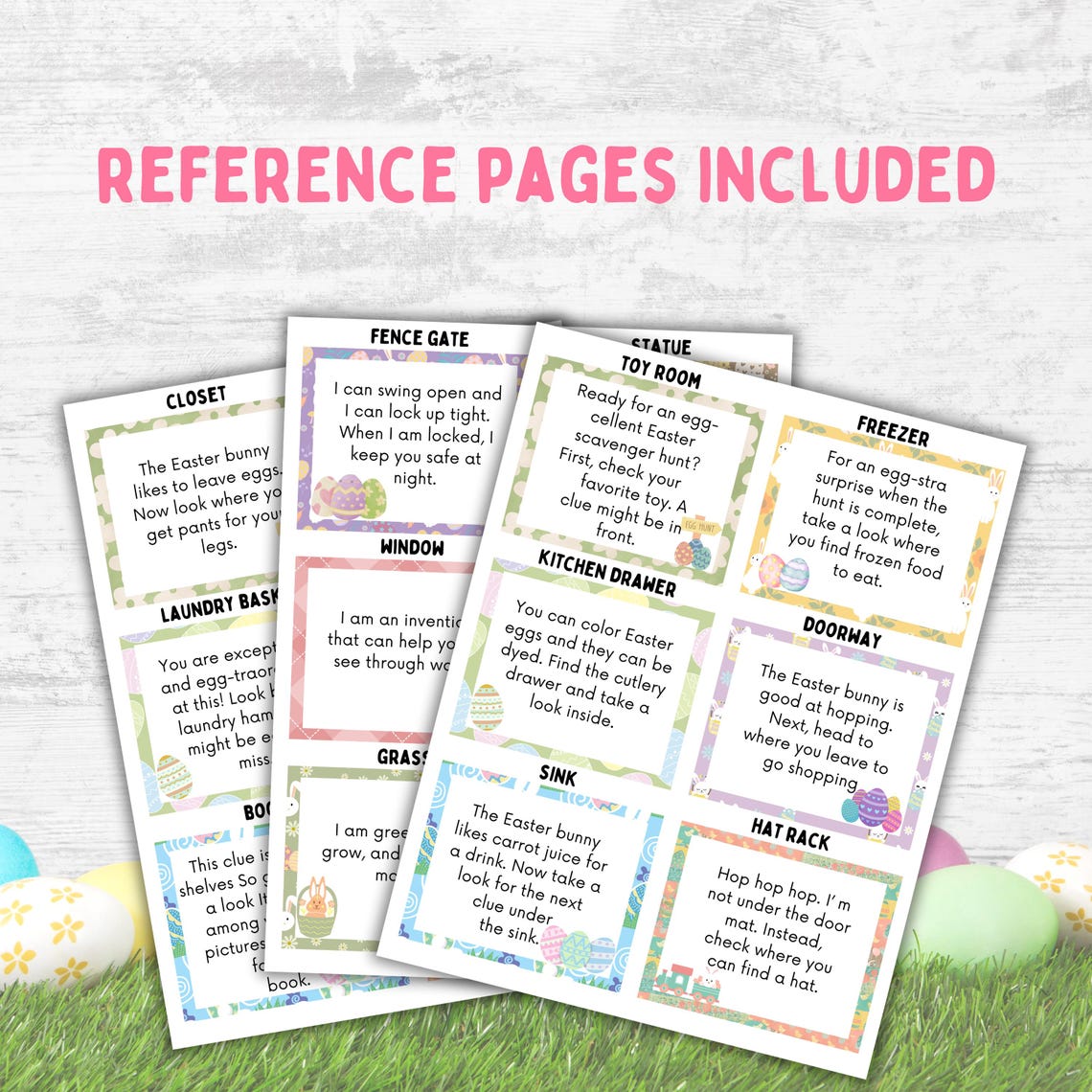 Easter Egg Hunt Scavenger Hunt Clue Cards, Indoor and Outdoor Printable ...