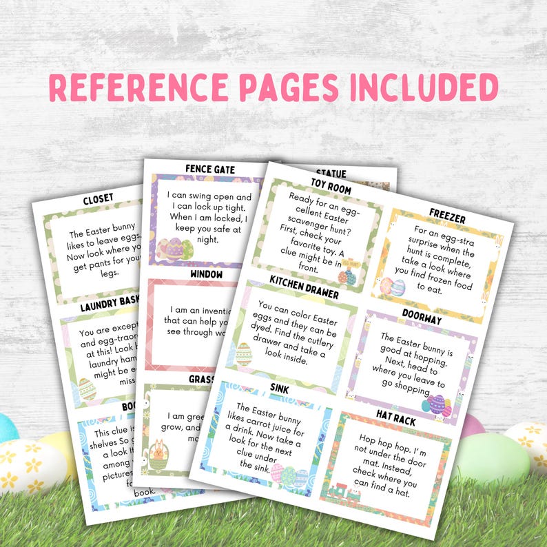 Easter Egg Hunt Scavenger Hunt Clue Cards, Indoor and Outdoor Printable ...