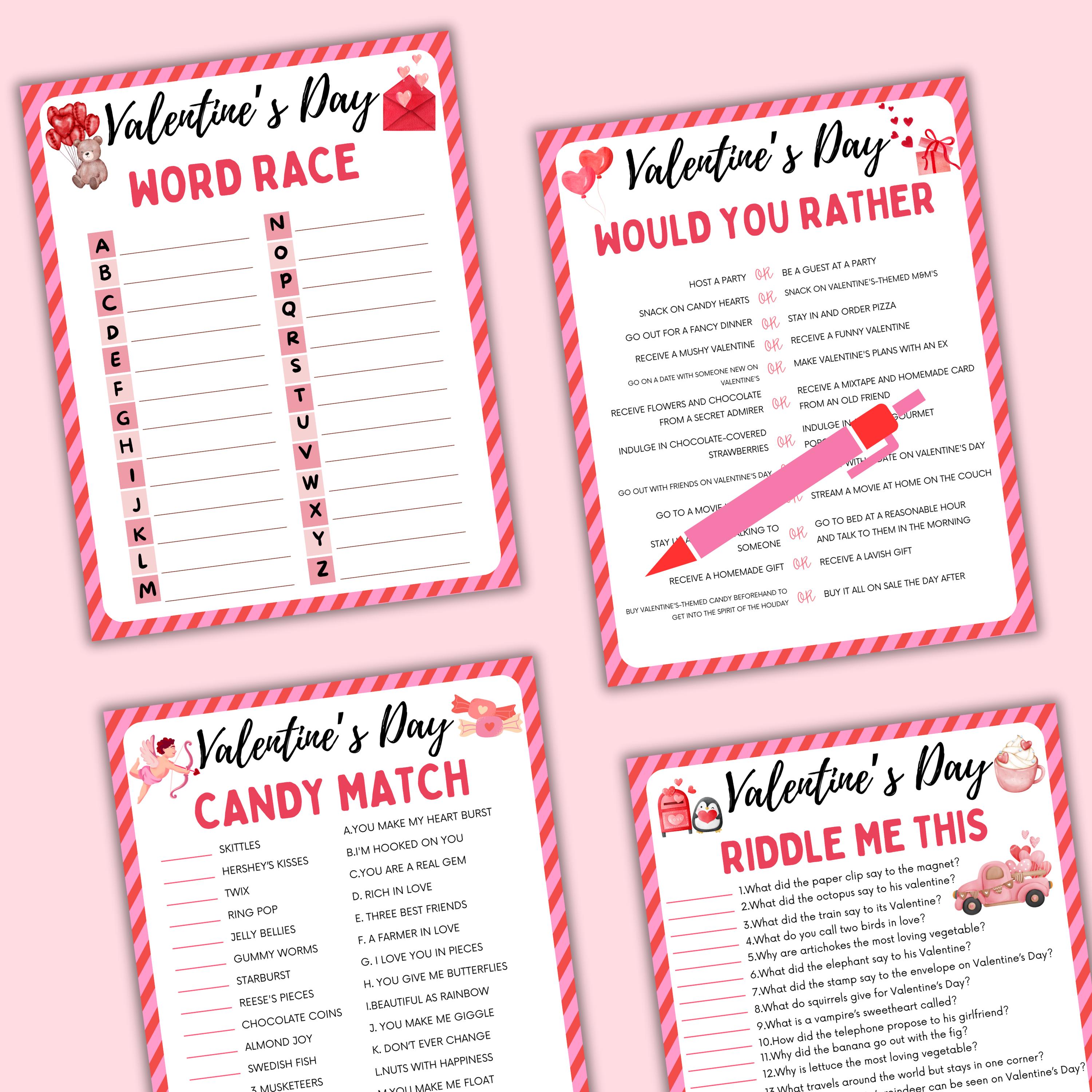 Valentines Games | Valentine's Games Bundle | Valentines Party Games ...