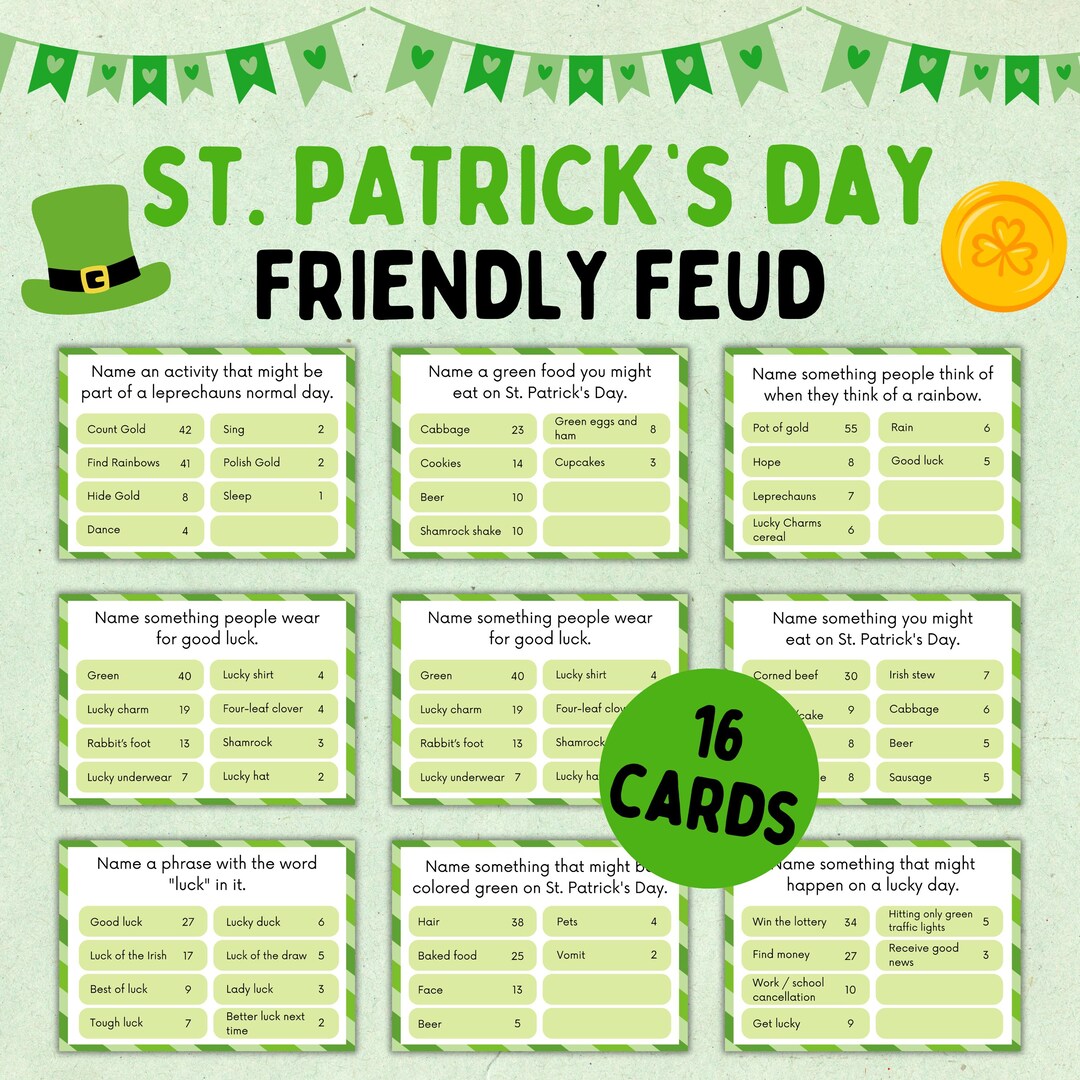 St Patricks Day Games | St Patricks Day Friendly Feud Game | St ...