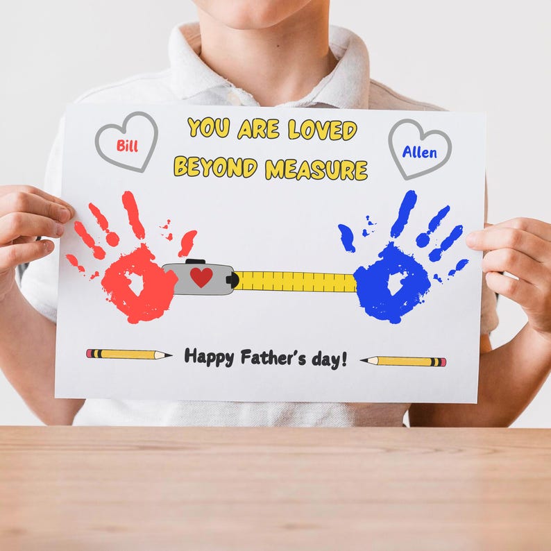 Tape Measure Father's Day Handprint Craft Printable, Tool Craft for ...