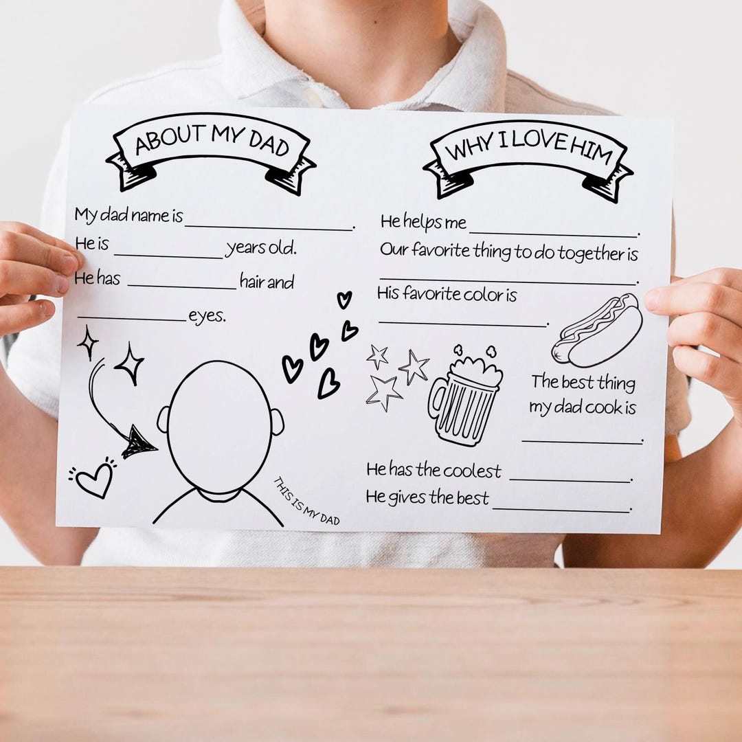 All About My Dad Printable, Fathers Day Gift From Kids Interview, Dad ...