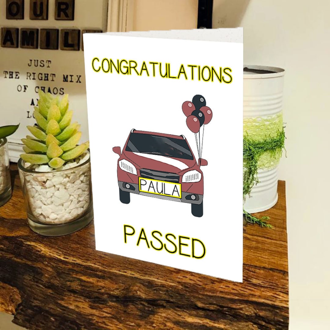 Driving Test Congratulations Personalised A5 CARD - Etsy