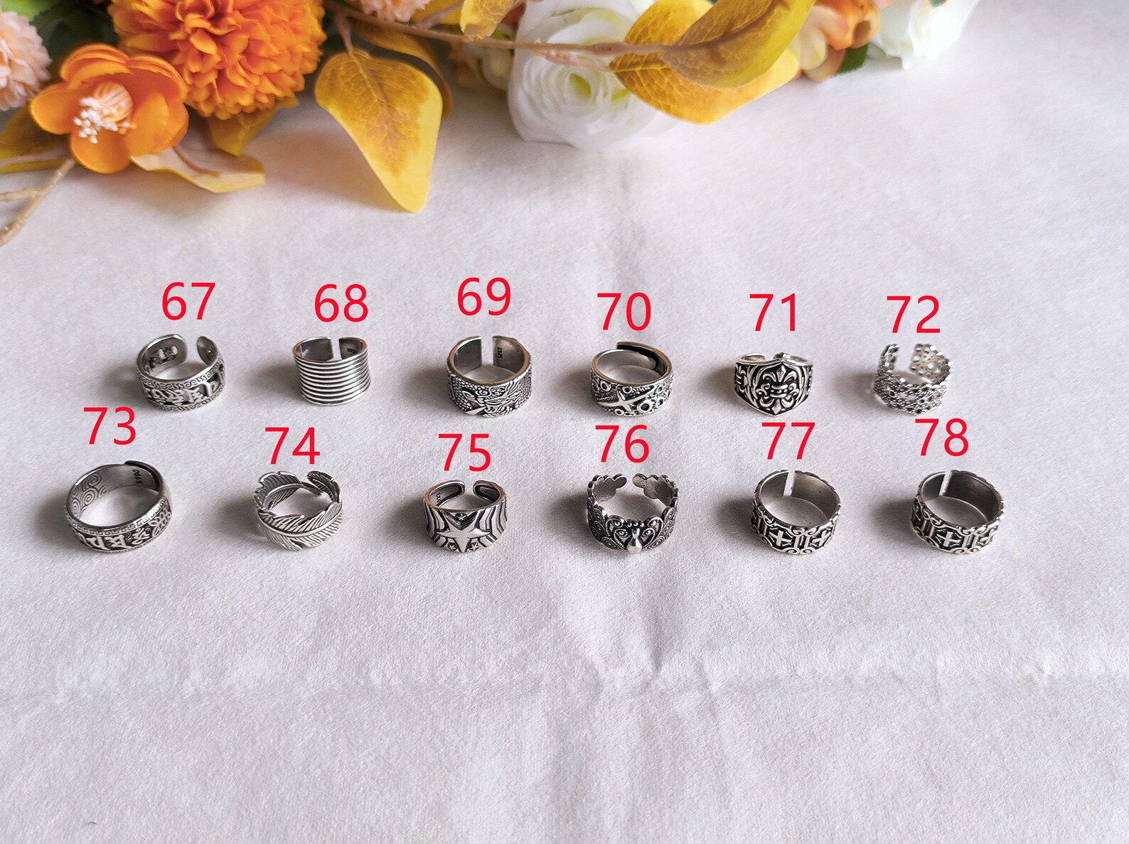 Silver Y2K Rings, Chunky Boho Y2K Gothic Rings, Y2K Chunky Rings ...