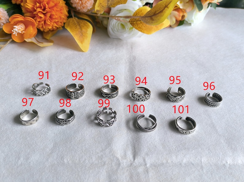 Silver Y2K Rings, Chunky Boho Y2K Gothic Rings, Y2K Chunky Rings ...