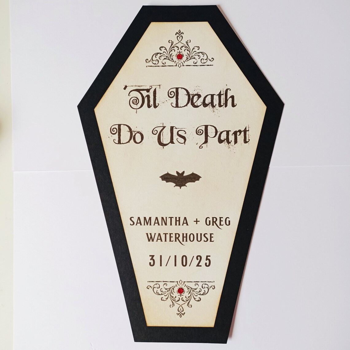 Coffin Wedding Signs, Personalised Sign, Halloween Sign, Halloween ...