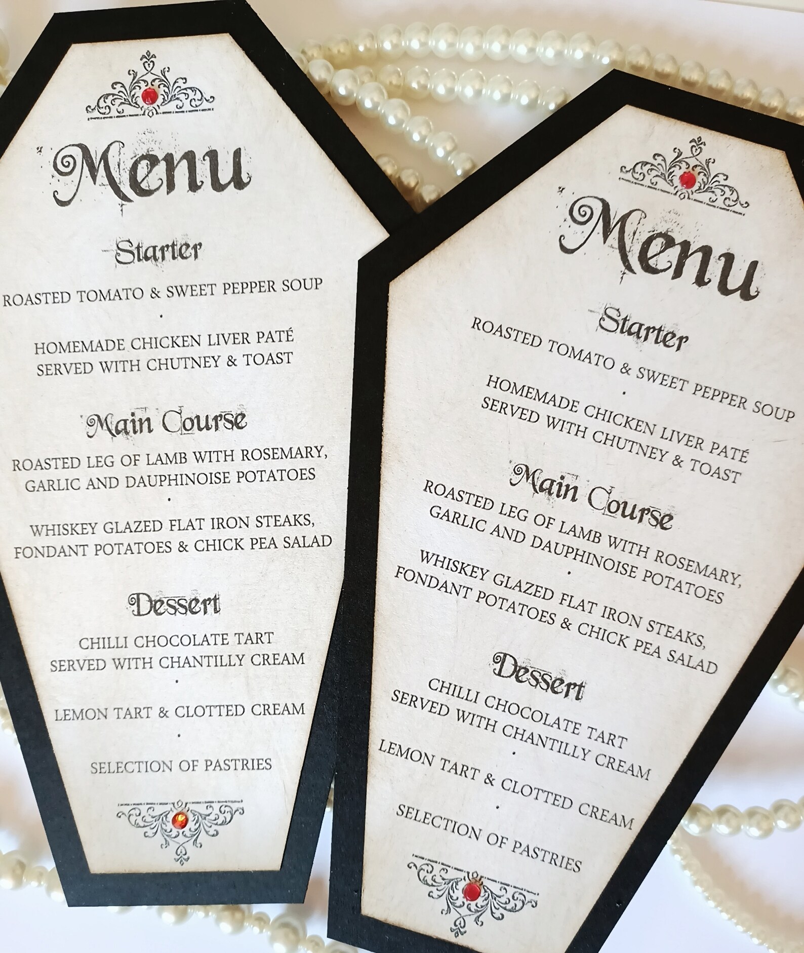 Coffin Menus Gothic Wedding Menus Halloween Weddings | Etsy