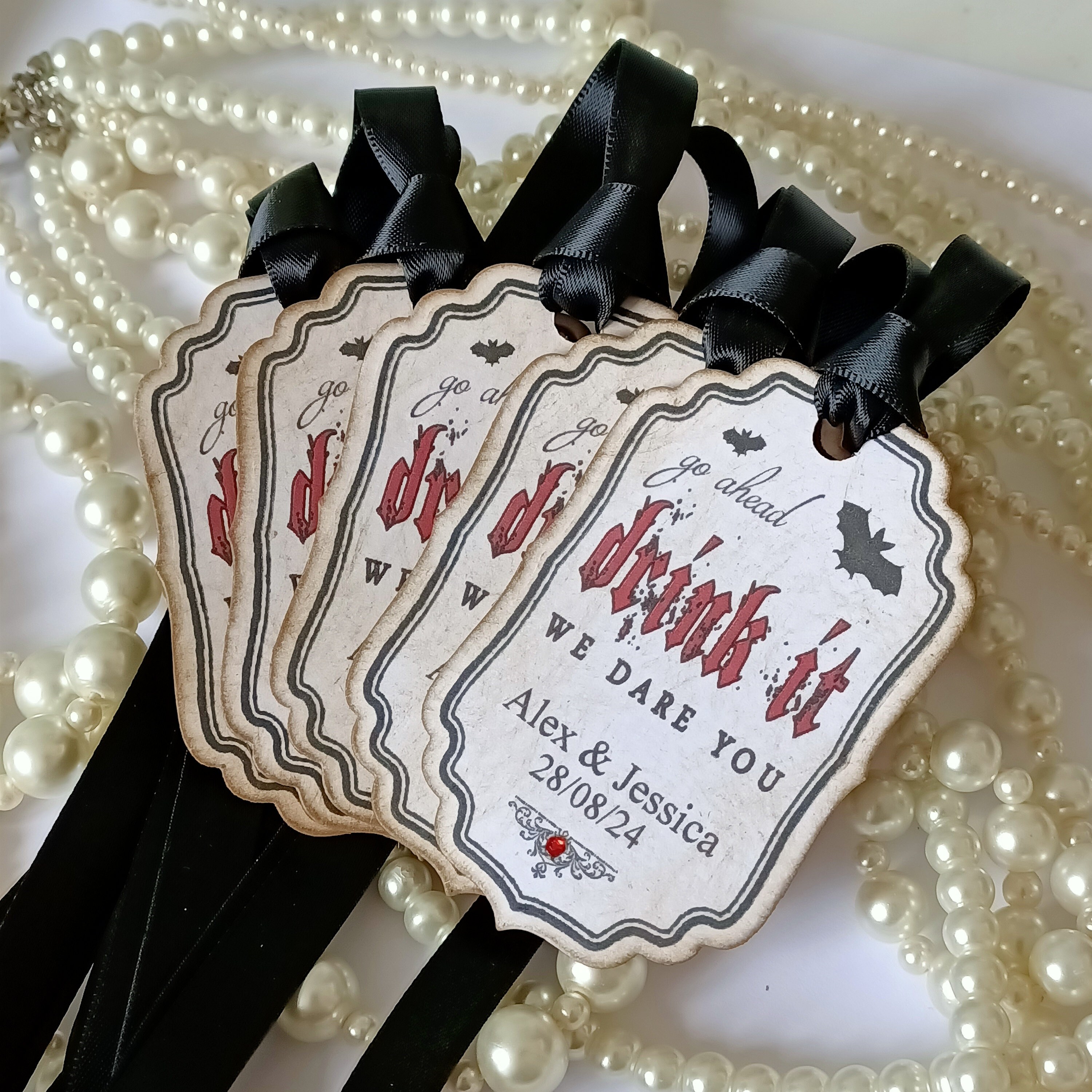 Gothic Wedding Tags Personalised Gothic Favour Tags - Etsy UK