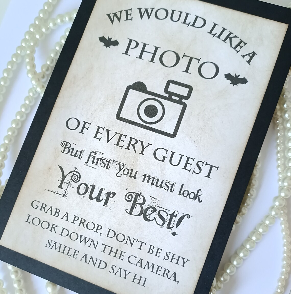Photo Props Sign Grab a Prop Sign Photo Booth Sign Gothic - Etsy