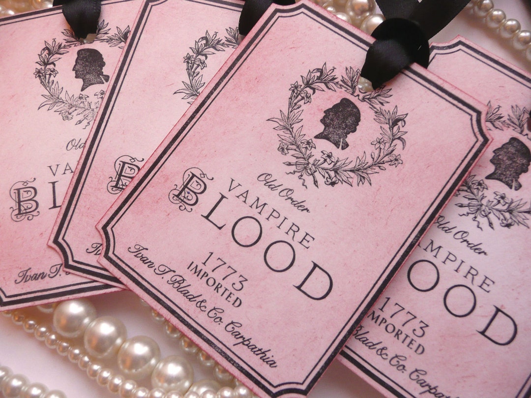 Vampire Blood Tags, Halloween Wine Tags, Gothic Wedding Favours ...