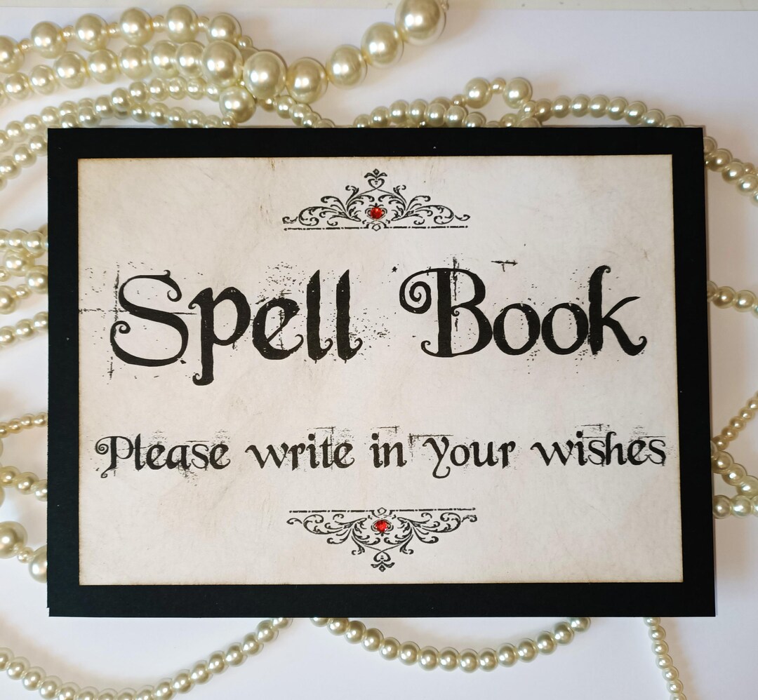 Guest Book Sign, Spell Book Wedding Signage, Gothic Wedding Decoration ...