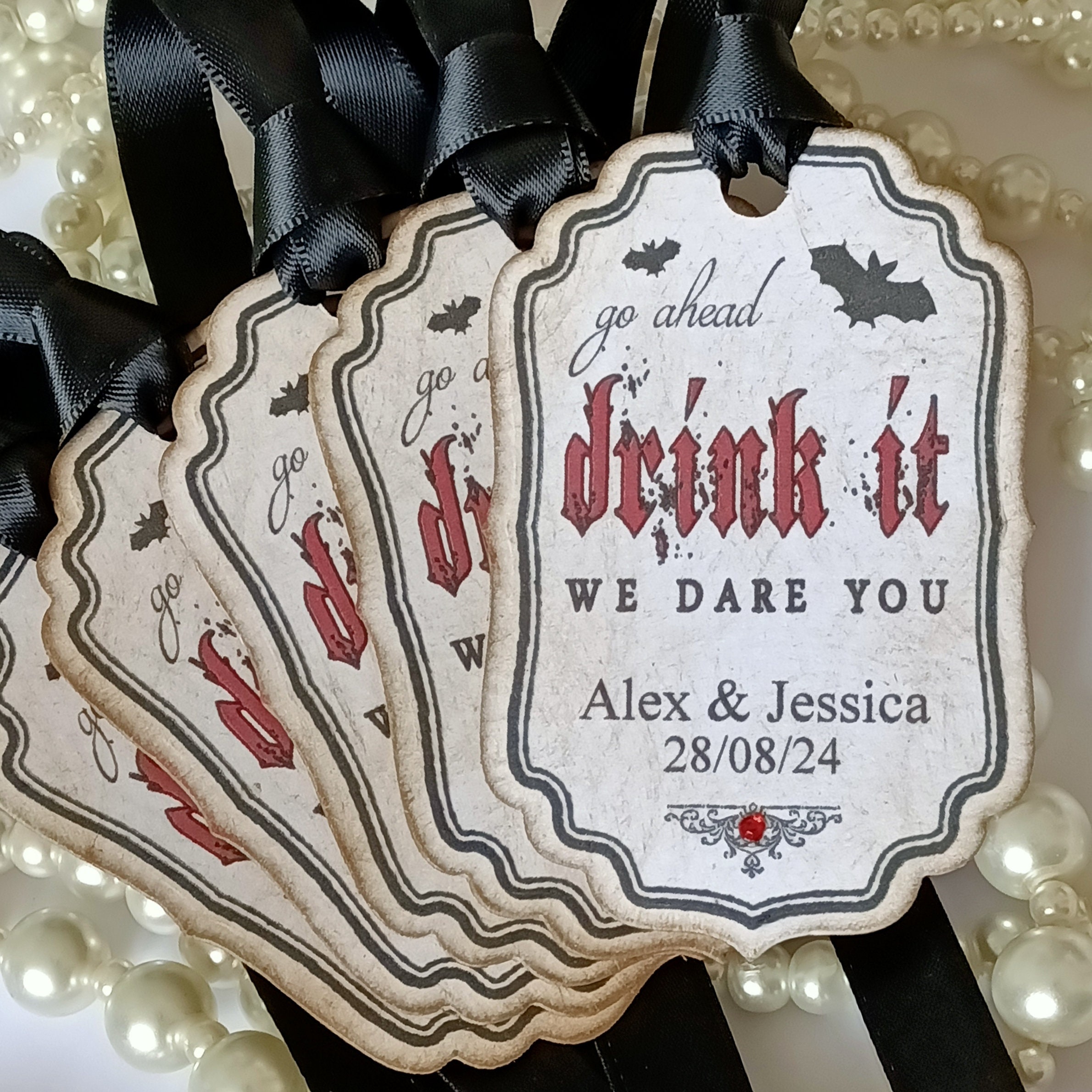Gothic Wedding Tags Personalised Gothic Favour Tags - Etsy UK