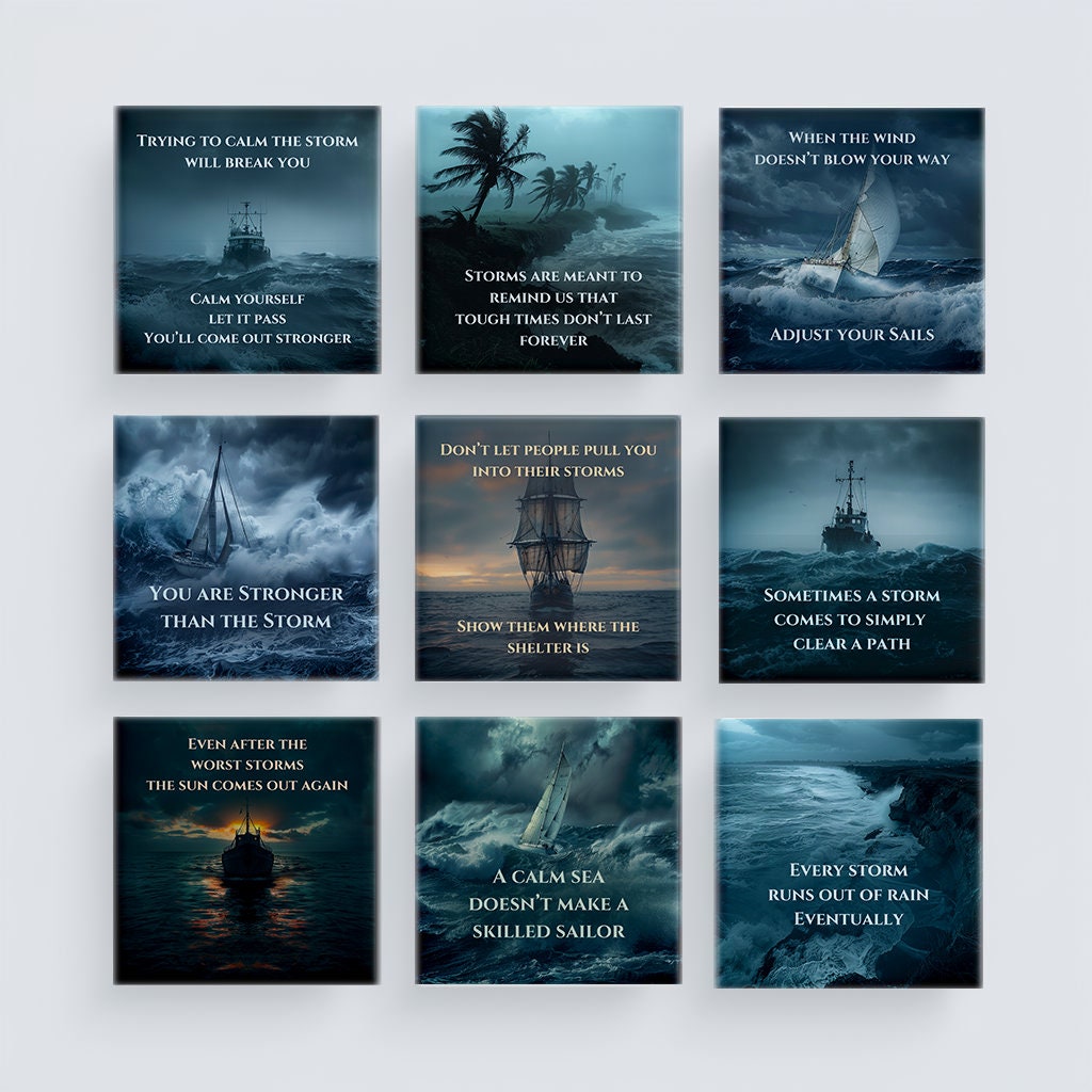 Weather the Storm - Motivational Quote Magnet Bundle (set of 9) 2x2 ...