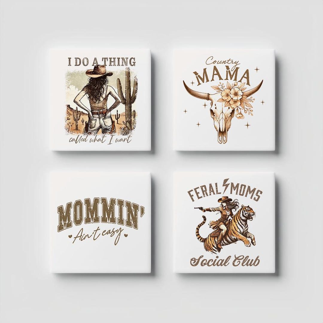 Western Mama Magnet Set - 2x2 Inch Photo Magnets - Cowgirl Mom Life ...