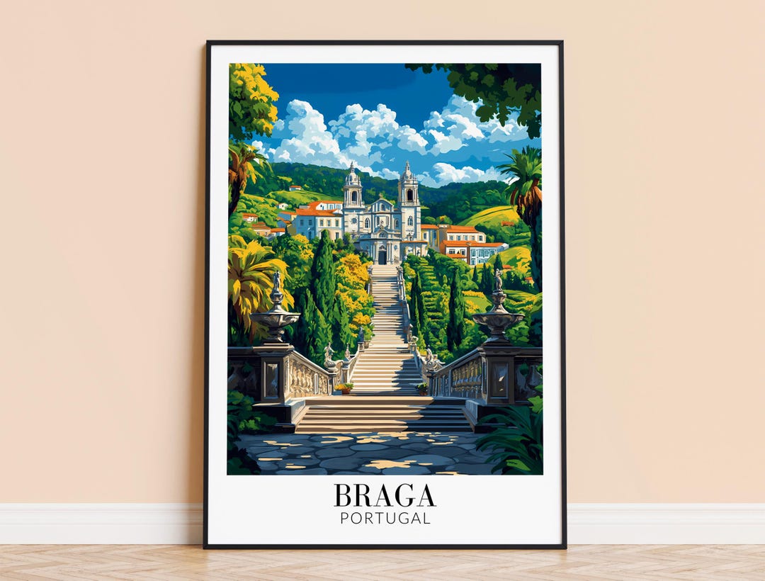 Braga Print – Portugal Travel Wall Art, Braga City Poster, Framed or ...