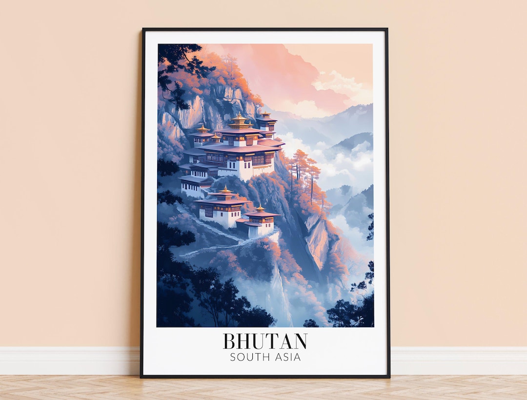 Bhutan Print - Bhutan Travel Wall Hanging - Home Decoration - Gift for ...