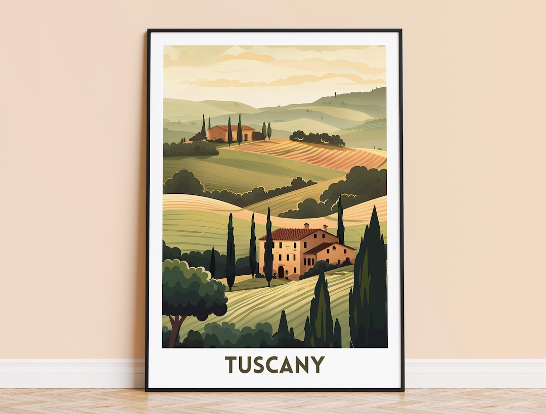 Tuscany Poster - Italian Countryside Art - Scenic Landscape Print ...