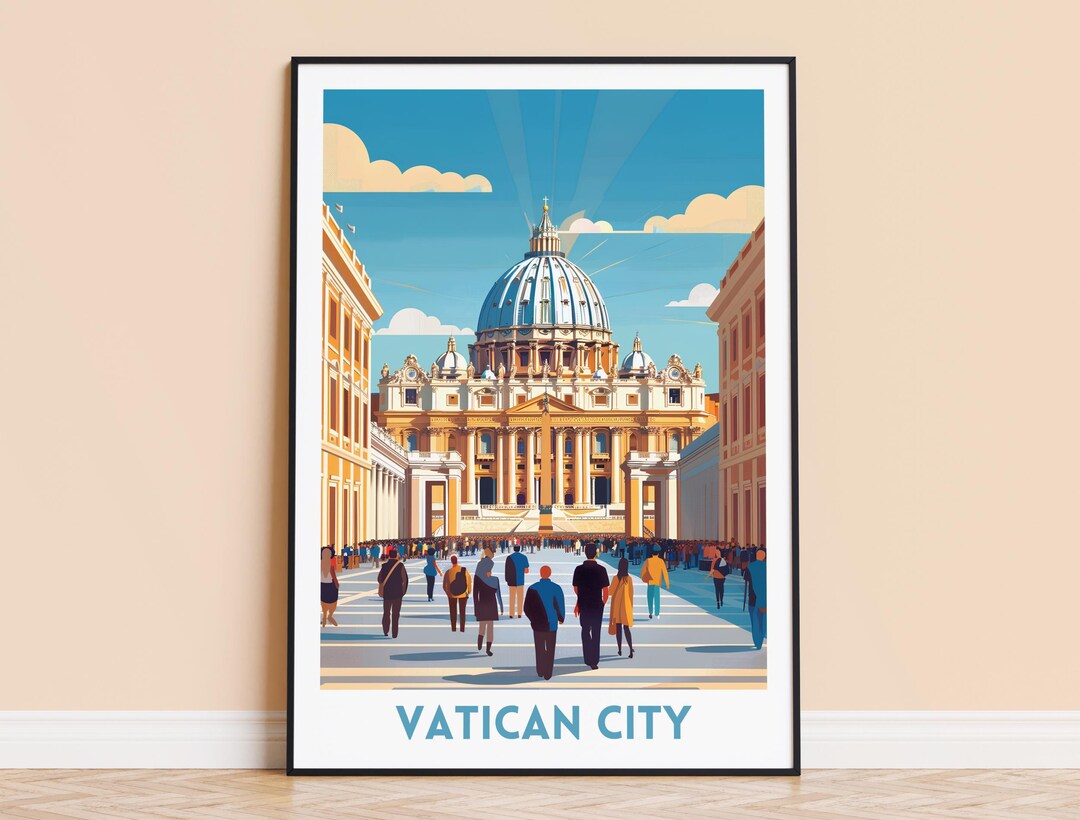 Vatican City Poster - Rome Art - Iconic Landmark Print - St. Peter's ...