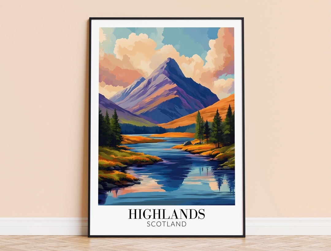 Highlands Print – Scotland Travel Wall Art, Nature Poster, Framed or ...