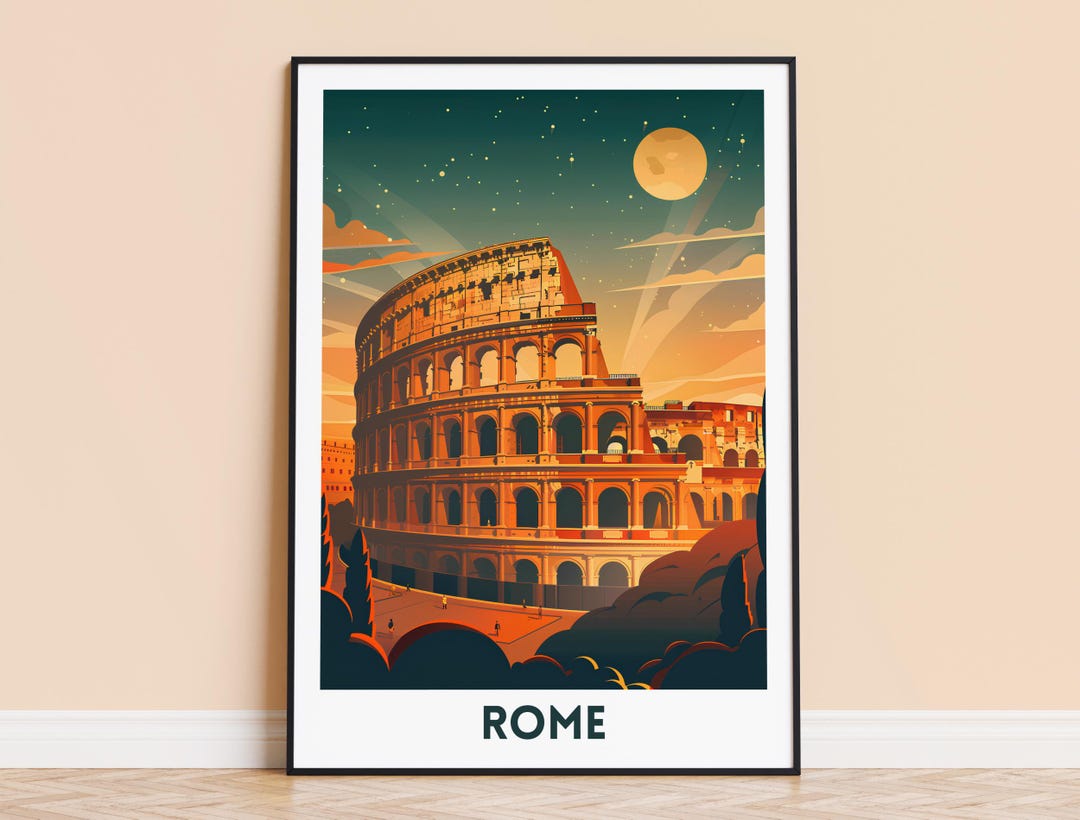 Colosseum Print – Italy Rome Travel Wall Art, Colosseum Poster, Framed ...