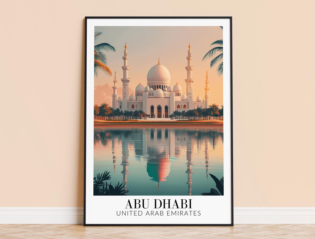 Abu Dhabi Print – UAE Travel Wall Art, City Poster, Framed or Unframed ...