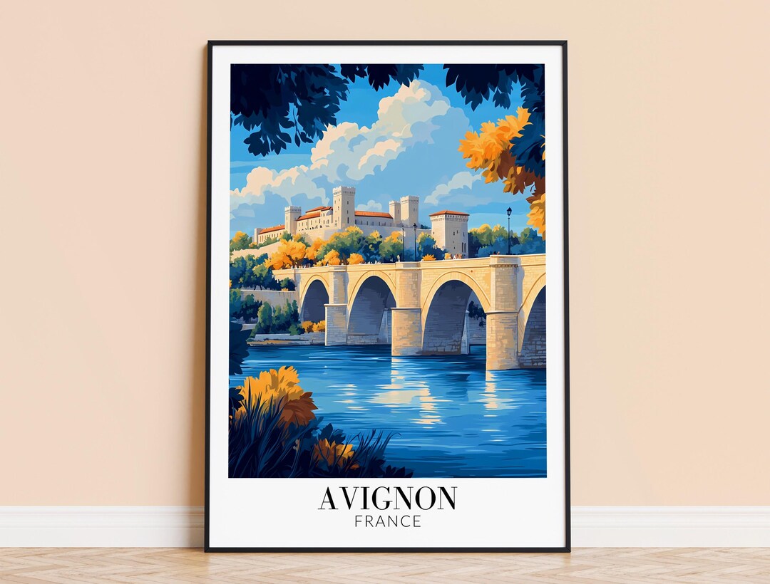Avignon Print - Avignon France Travel Wall Hanging - Home Decoration - Gift for Art Lovers ...