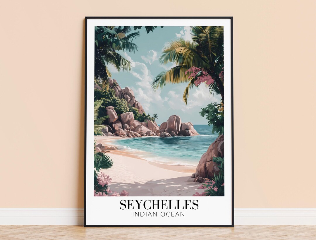 Seychelles Print - Seychelles Travel Wall Hanging - Home Decoration - Gift for Art Lovers ...