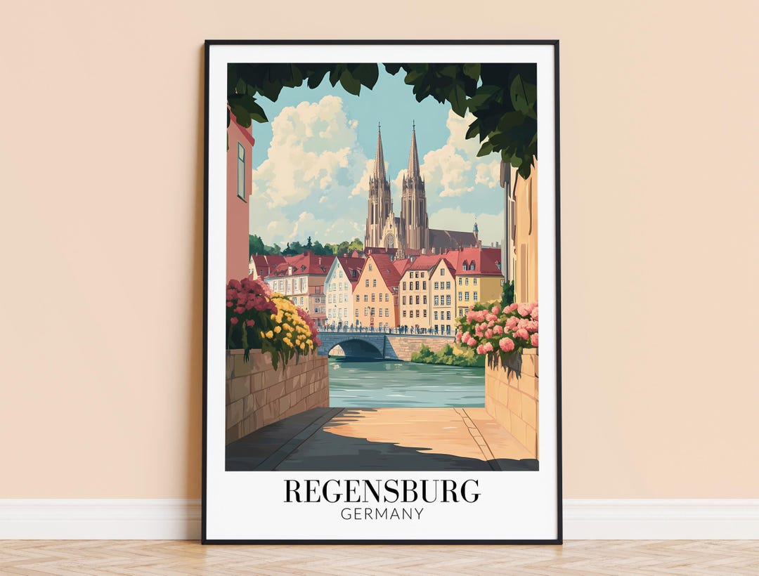 Regensburg Print – Germany Wall Art Poster, Bavarian Travel Print, Home ...