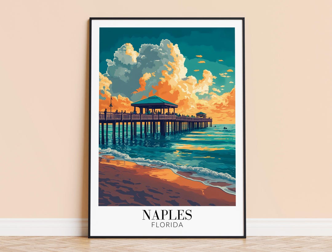 Naples Print - Naples Florida Travel Wall Hanging - Home Decoration ...