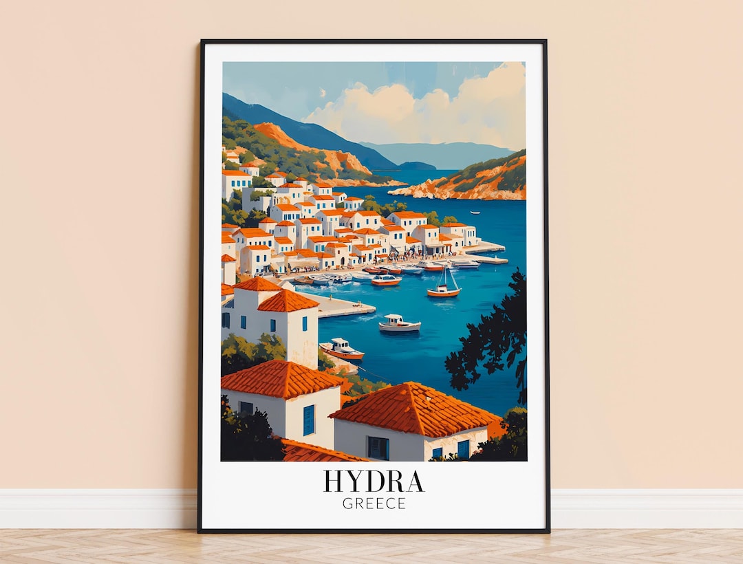 Hydra Print - Hydra Greece Travel Wall Hanging - Home Decoration - Gift ...